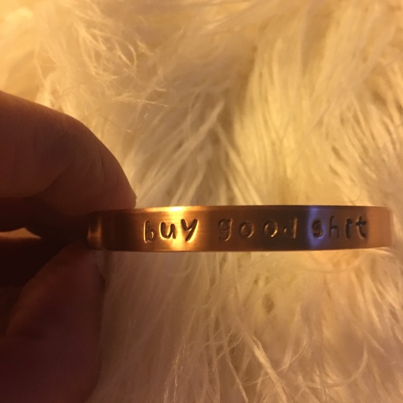 Jewelry | Buy Good Shit Hand Stamped Cuff Handmade | Poshmark